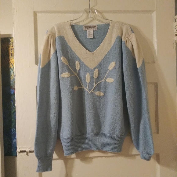 Vintage | Sweaters | Demure Maurada 98s Baby Blue Sweater | Poshmark